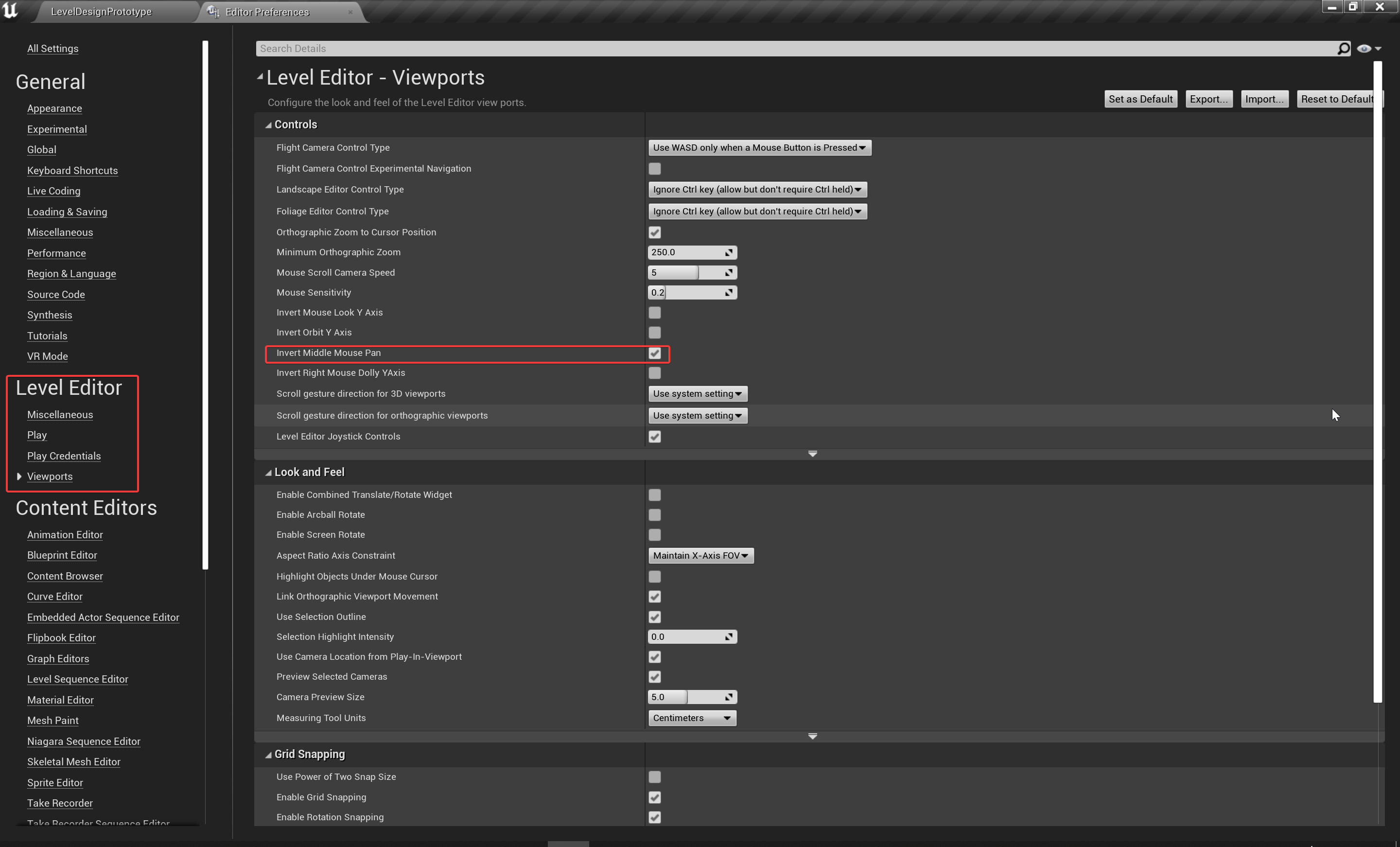 [Unreal Engine] middle mouse button 이동 방향 반대로 하기 :: 작업일지