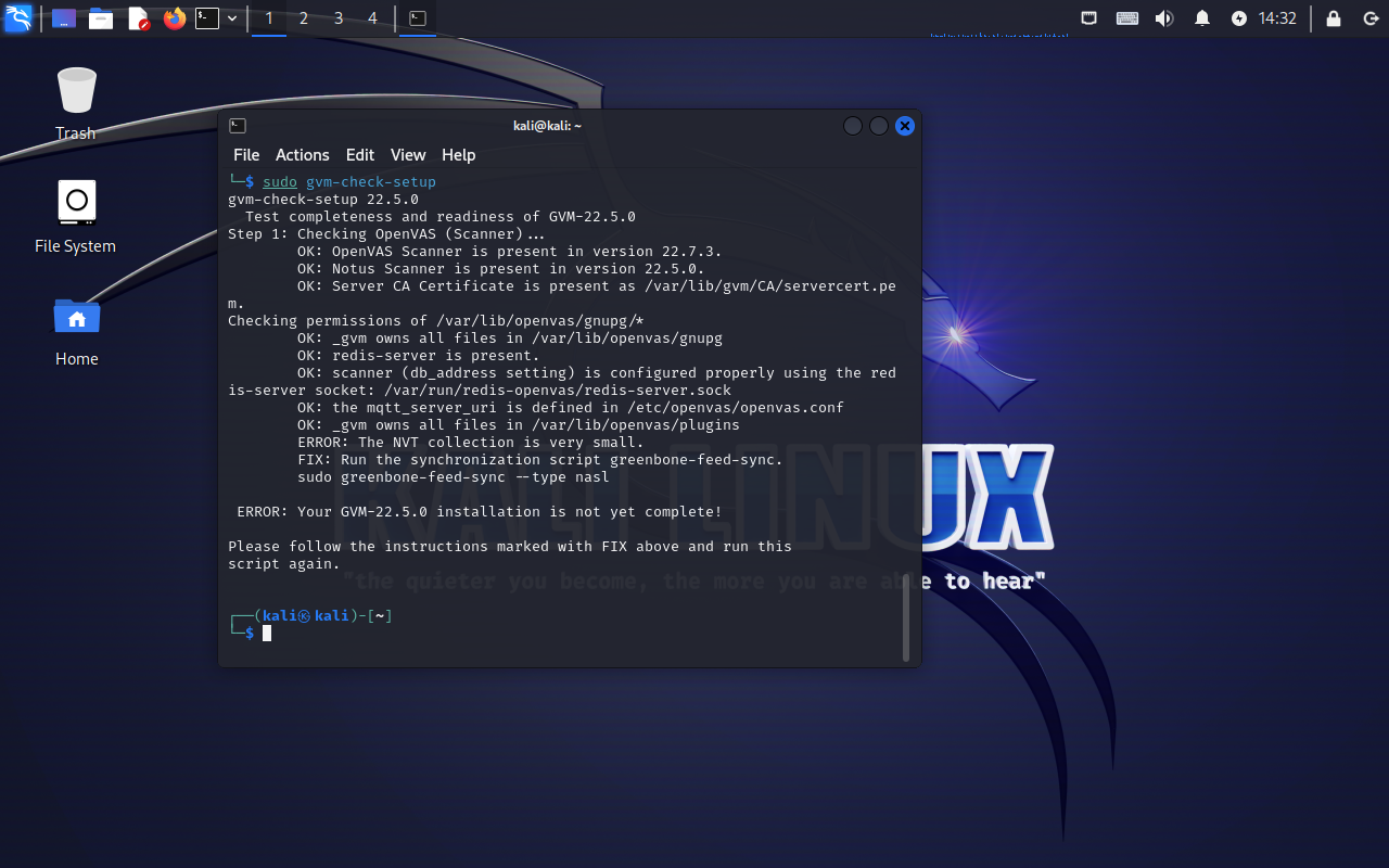 Kali linux에 Openvas(gvm)설치하기 :: 불친절한 호작대마왕