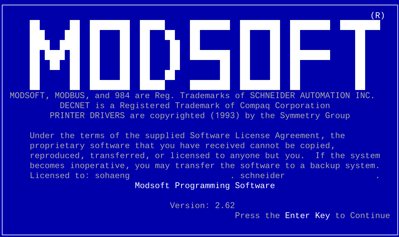 Schneider(슈나이더) Modicon 984 PLC UPLOAD