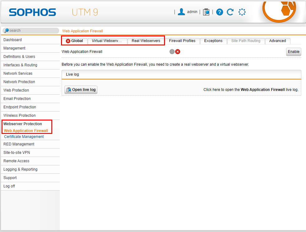 [UTM] SOPHOS 9.0 Web Application Firewall을 통한 SQL Injection , XSS 공격 방어
