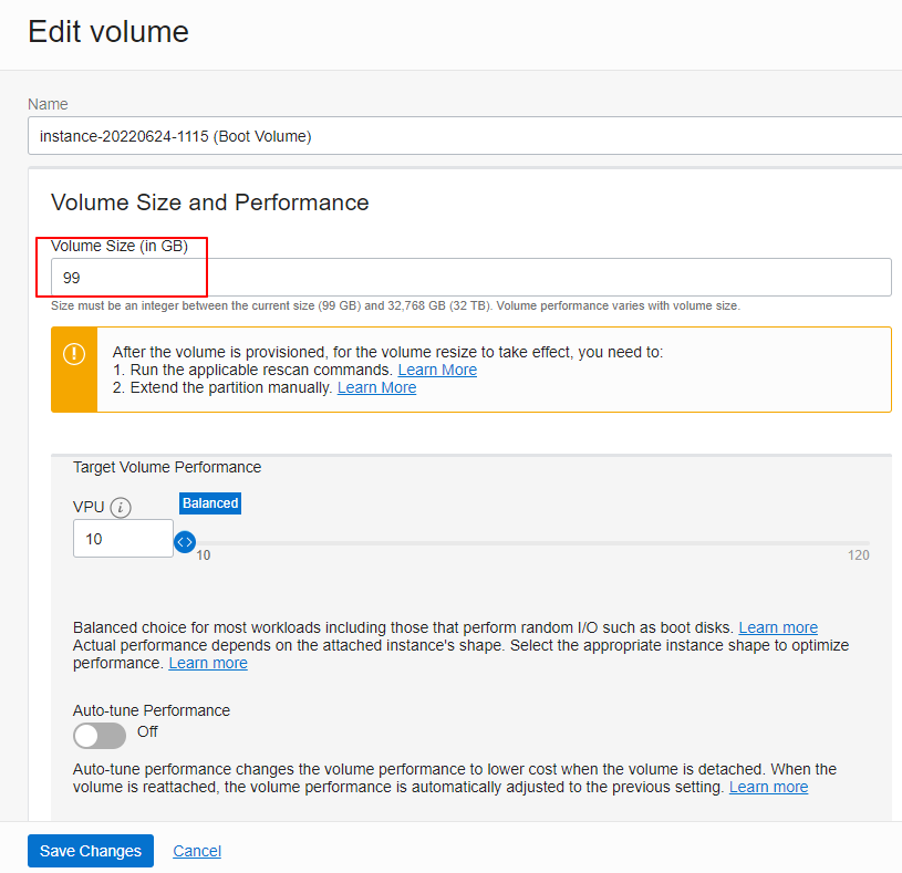 [OCI] 오라클 클라우드 boot Volume 크기 변경
