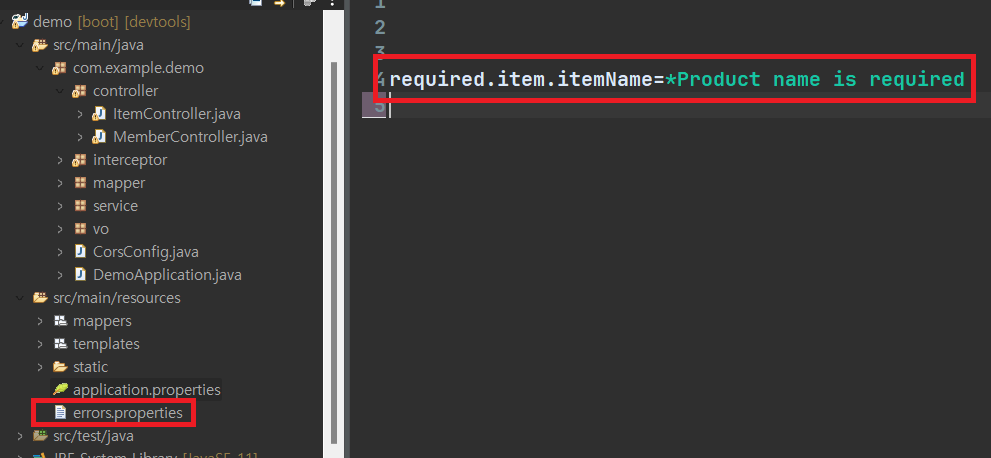[Spring] 검증(Validation) -3 , FieldError와 properties값 가져오기