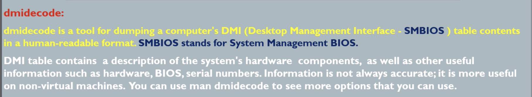 [Linux] DMIDECODE (System Management BIOS)