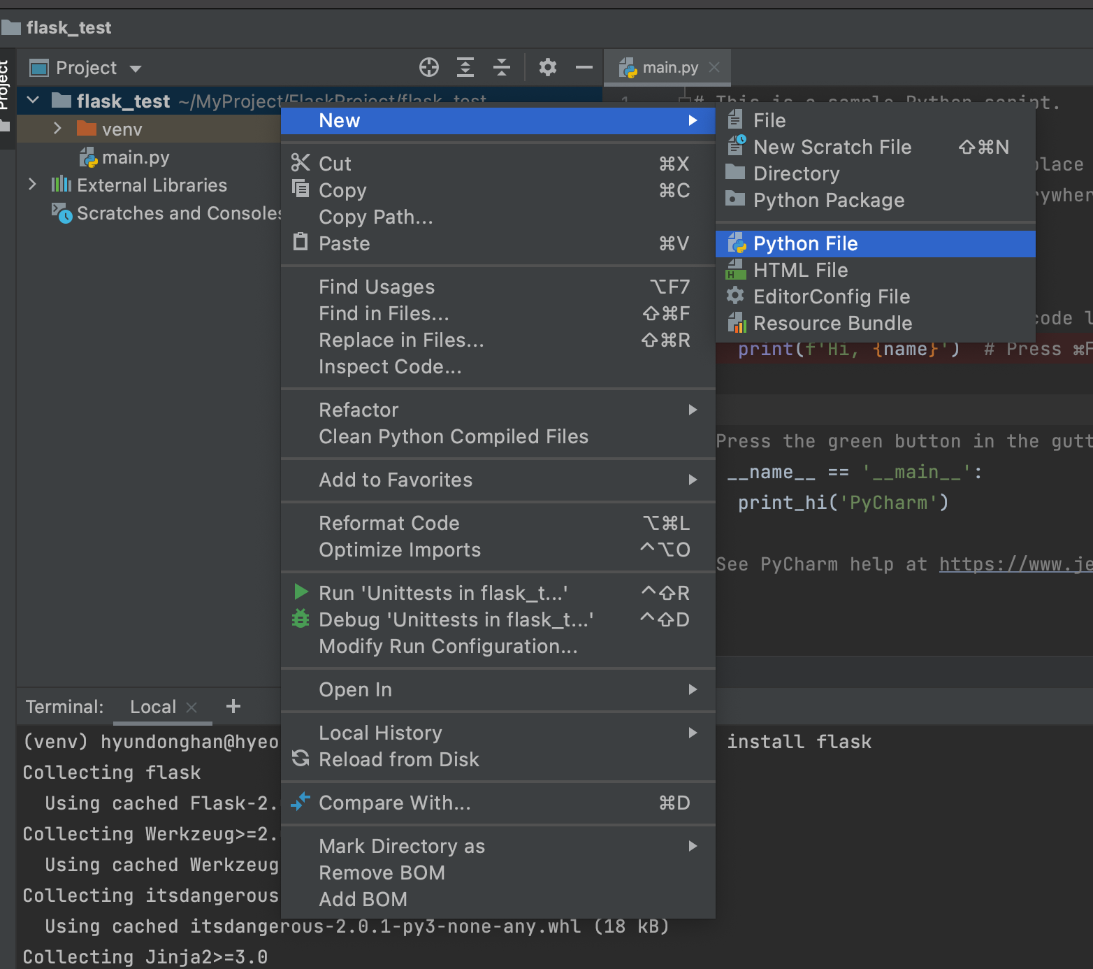 Flask 로 Rest Api 구현하기 개발환경구축 Dndeveloper