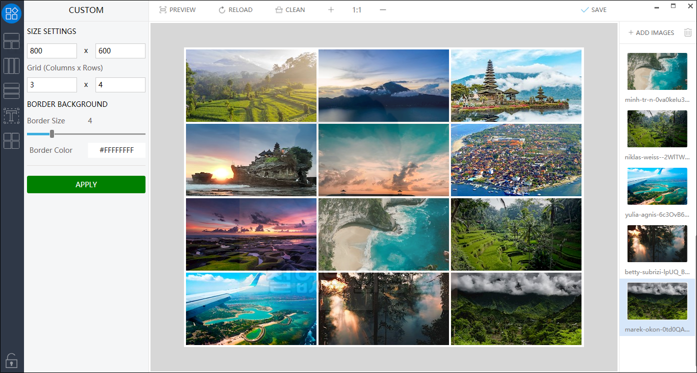 여러 이미지 사진 병합 콜라주 프로그램 Picture Merge Genius