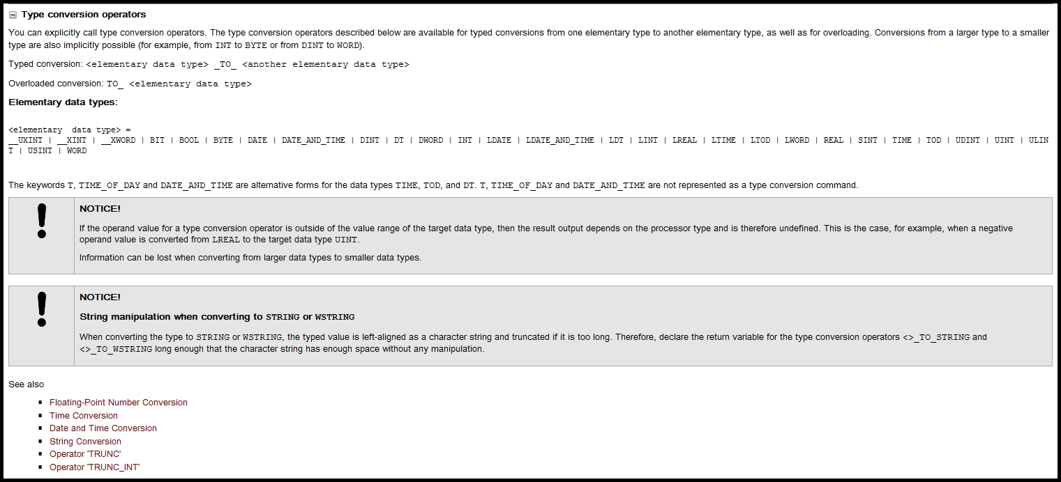 Codesys 데이터 타입 변환하는 방법 (Data type conversion)