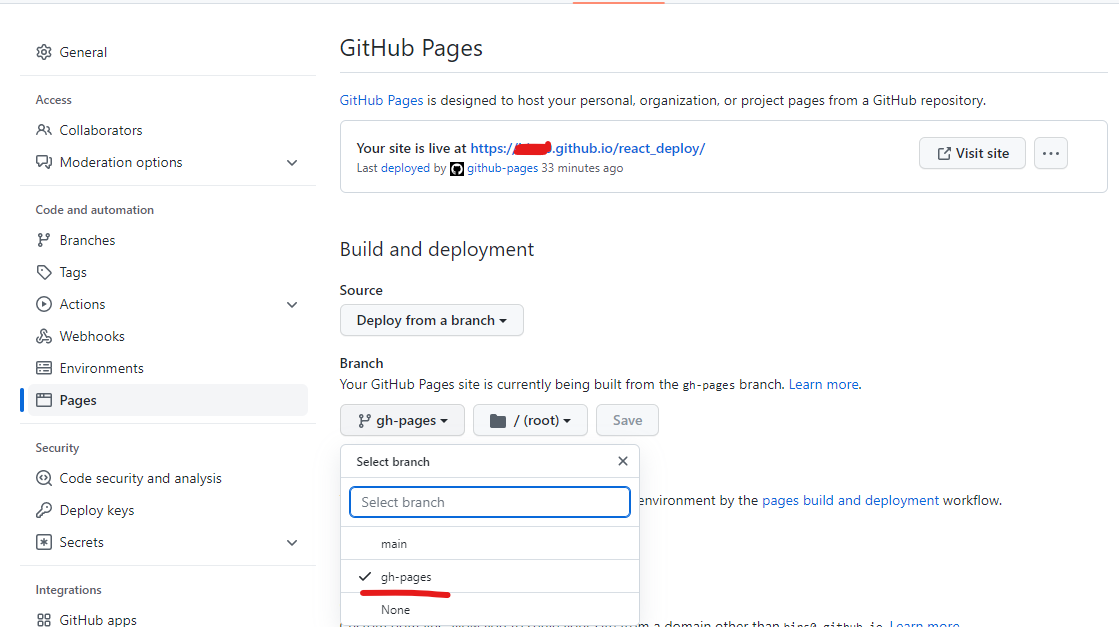 깃page배포 npm run deploy 사용