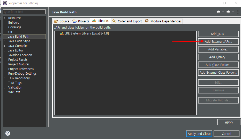 [Oracle, JDBC] 오라클 데이터베이스,자바 jdbc 드라이버 파일 연결하기(ojdbc.jar)