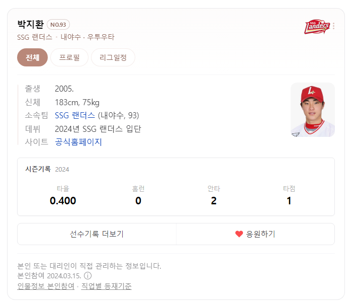 성공적인 데뷔 Ssg랜더스 2루수 박지환 안타 그리고 청라시대
