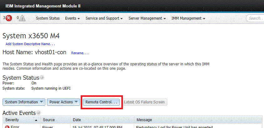 IBM 서버 IMM 설정 방법