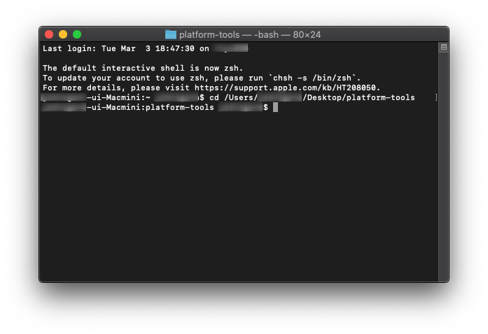 맥에서 ADB, FASTBOOT 사용하기