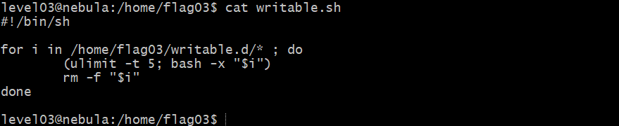 [Exploit-Exercises: Nebula] level03 풀이