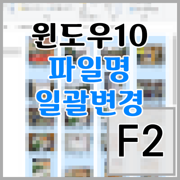 윈도우10 파일이름 일괄 변경 방법 Feat 윈도우 자체 기능 F2키 