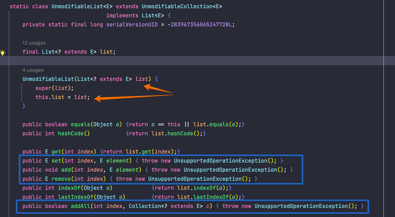 unmodifiableList & copyOf & 방어적 복사