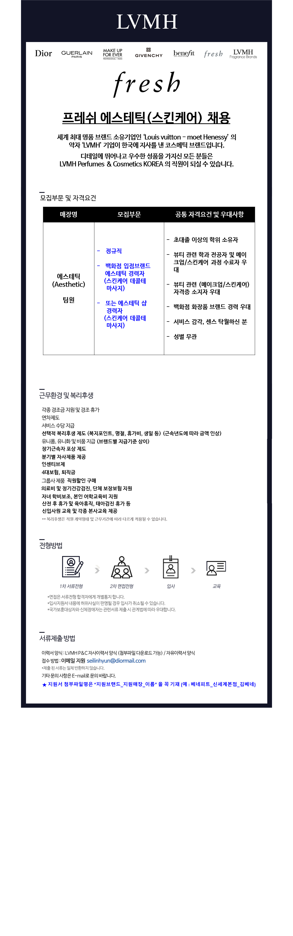 [프레쉬코리아(유)] [LVMH P&C] 프레쉬(fresh) 스킨케어 마사지 에스테틱 채용 - 사람인