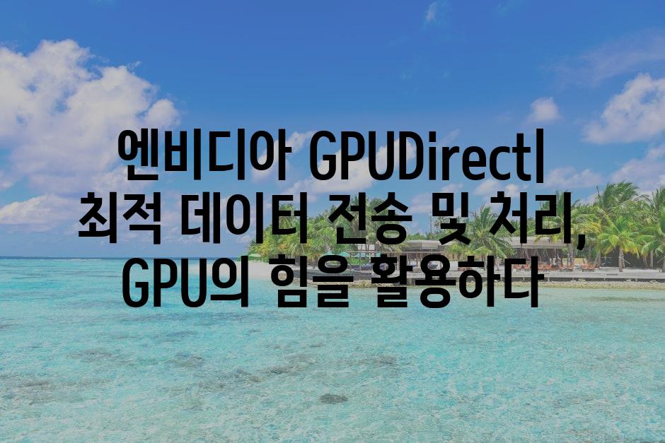 엔비디아 GPUDirect| 최적 데이터 전송 및 처리, GPU의 힘을 활용하다