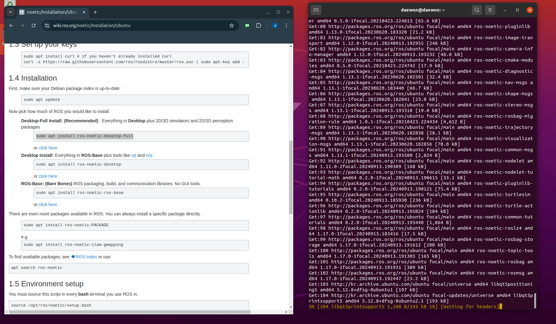 [ROS] ROS noetic 설치하기