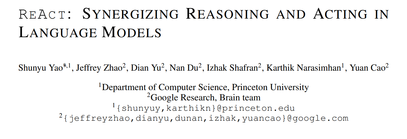 [논문리뷰] ReAct: Synergizing Reasoning and Acting in Language Models