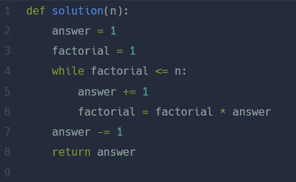 [프로그래머스 Lv0, python]- 팩토리얼