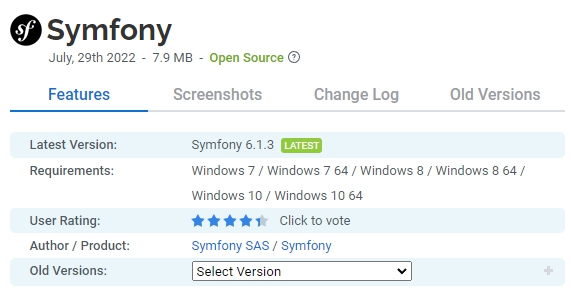 Symfony 무료 다운로드