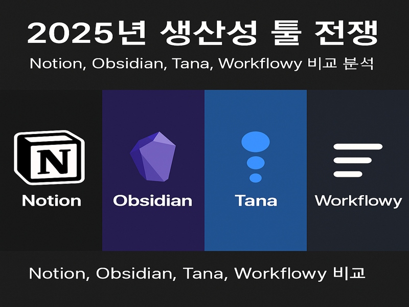 2025년 생산성 툴 완전 비교 – Notion vs Obsidian vs Tana vs Workflowy, 어떤 게 최고일까?