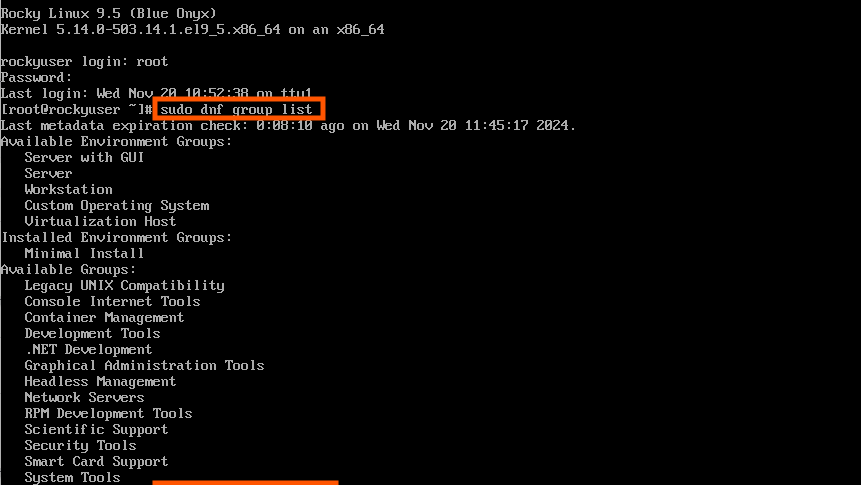 [Rocky Linux] GUI 환경이 안 나올 경우 설치 방법