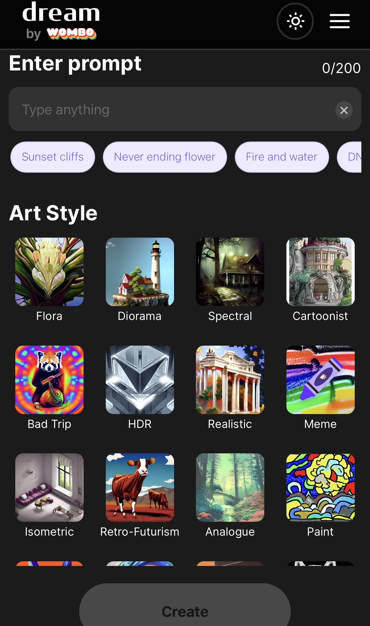 dream by wombo 사용법 (ai 그림 어플)