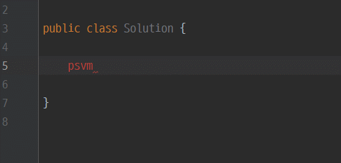인텔리제이 public static void main 자동완성 방법