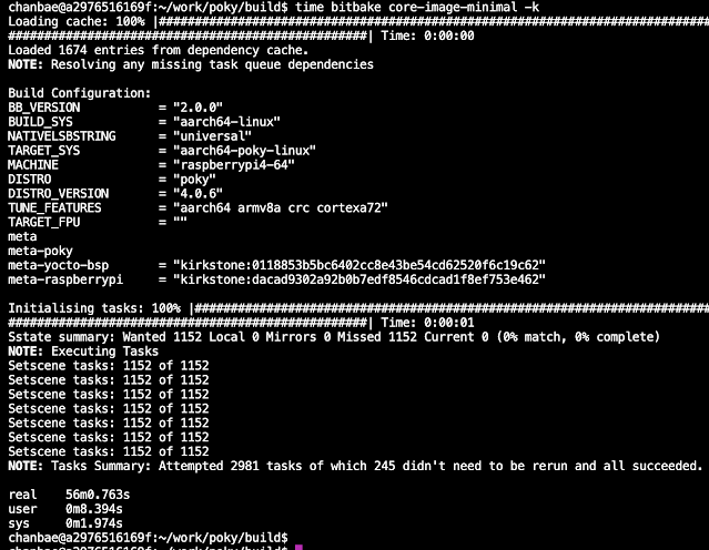 Yocto (kirkstone) build for raspberrypi4 64 on M1 pro macbook
