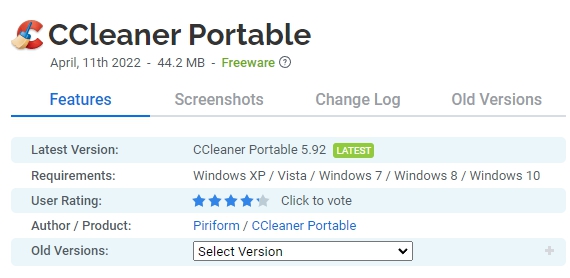 CCleaner Portable 무료 다운로드