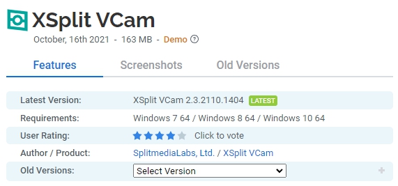 XSplit VCam 무료 다운로드