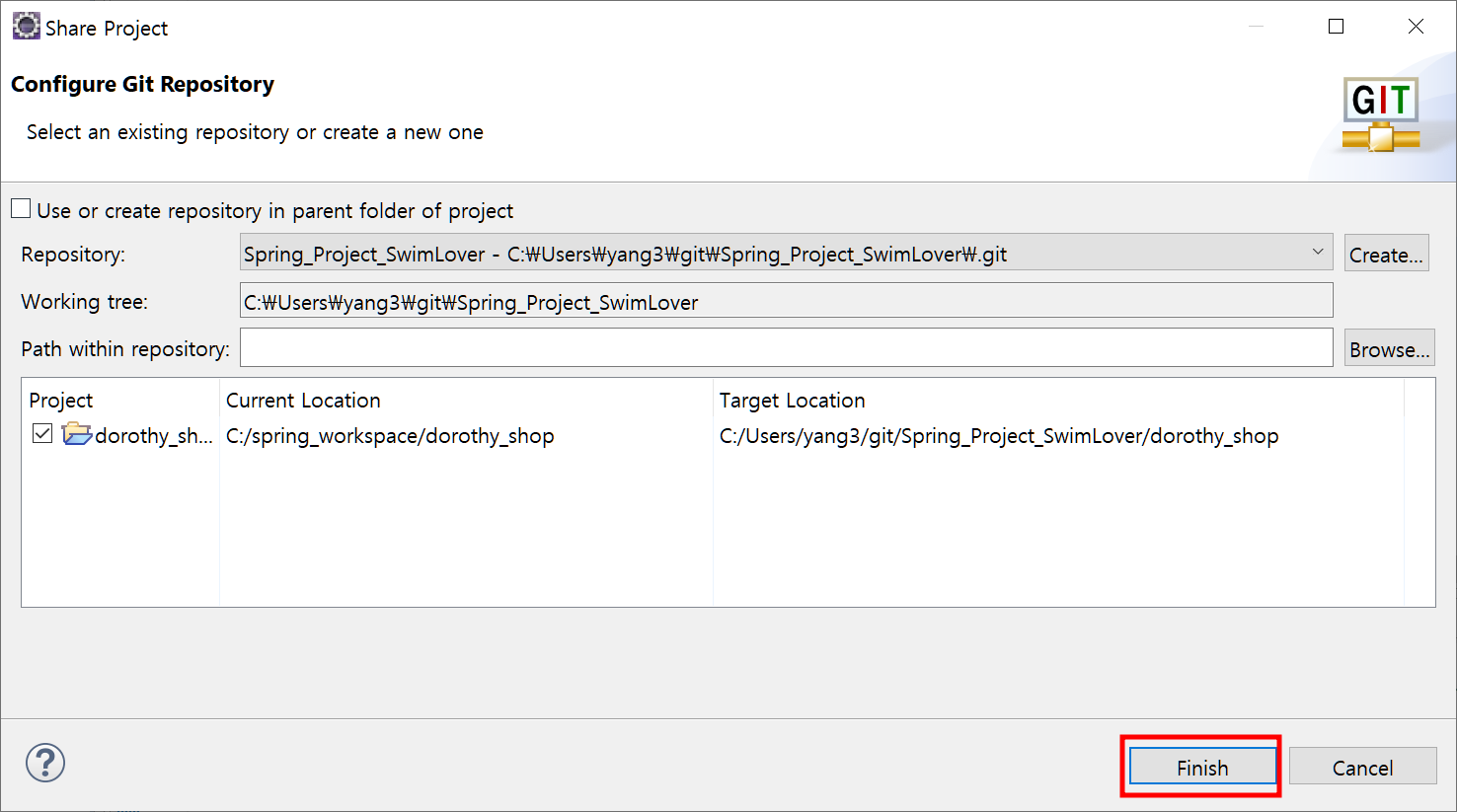 [GitHub & Spring] Spring 프로젝트 Git 커밋하기 — With Dorothy
