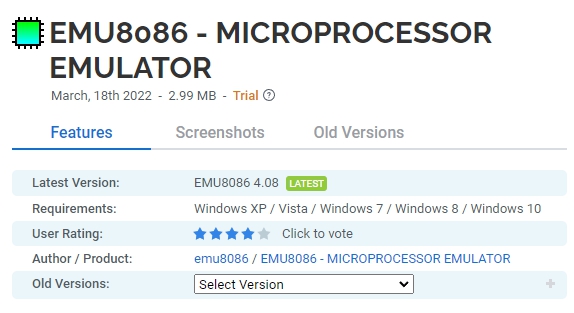 EMU8086 - MICROPROCESSOR EMULATOR 무료 다운로드