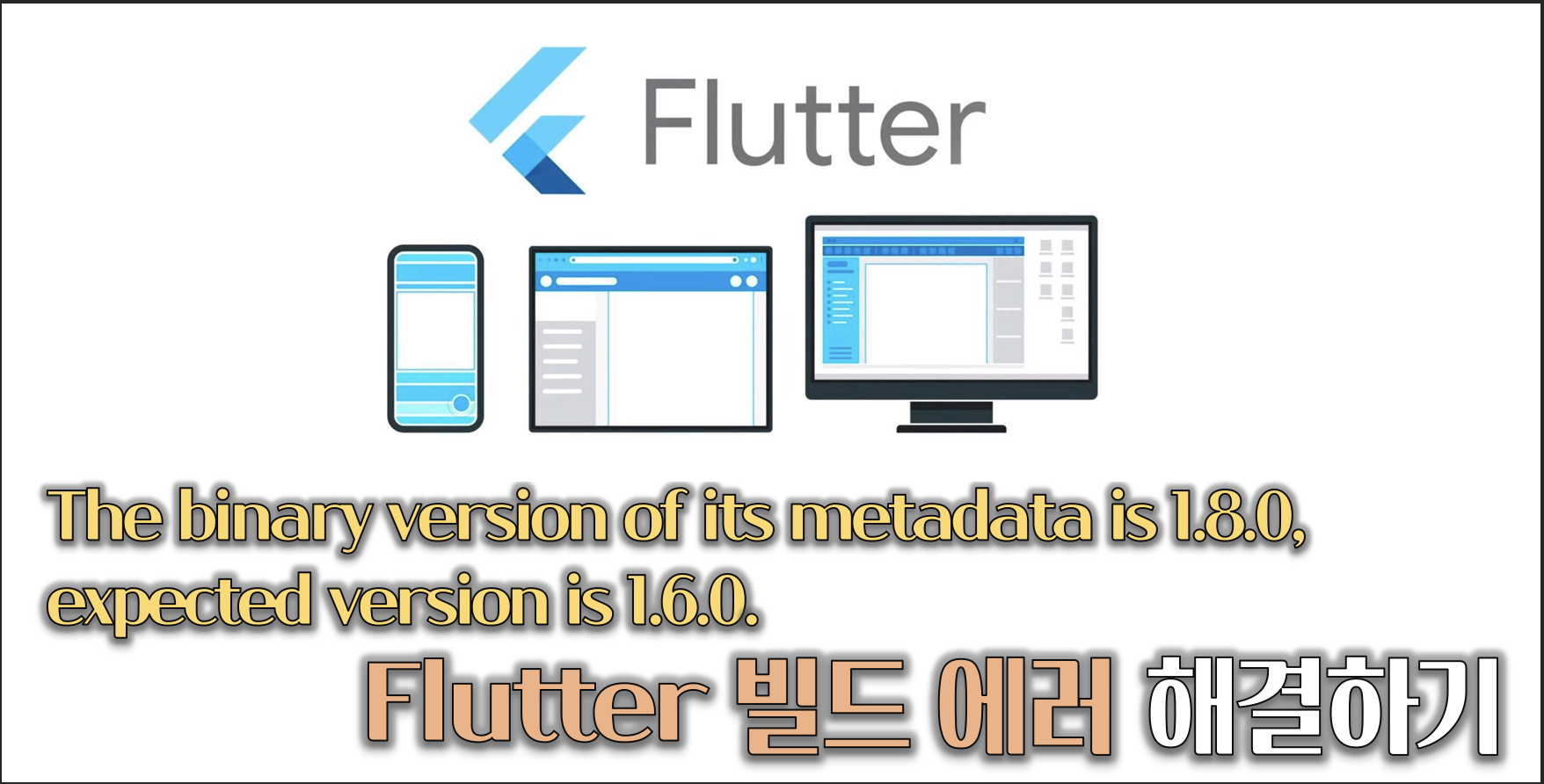 Flutter 빌드에러 The binary version of its metadata is 1.8.0, expected version is 1.6.0. 해결방법