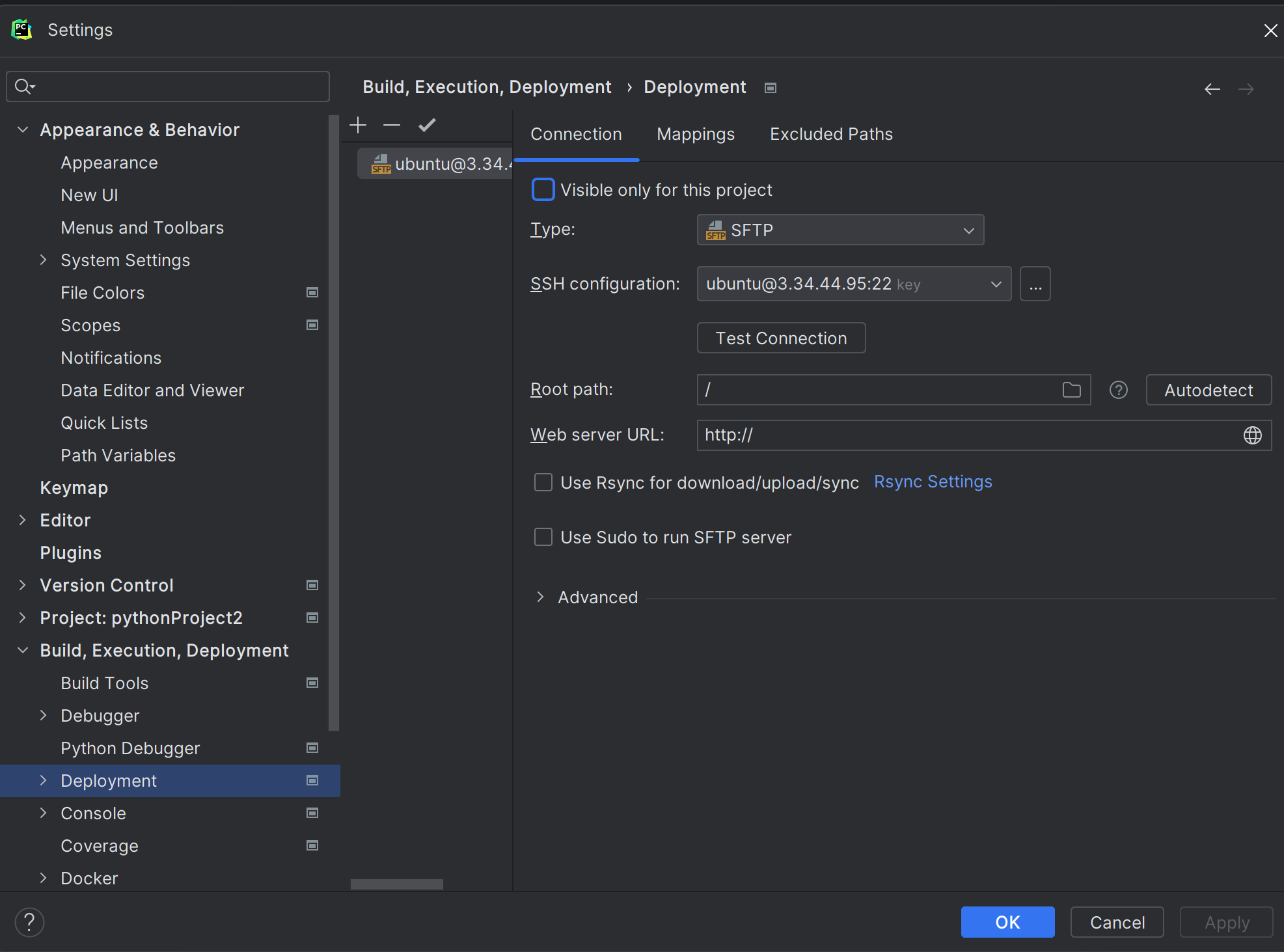 AWS EC2 서버와 Pycharm 연동하기