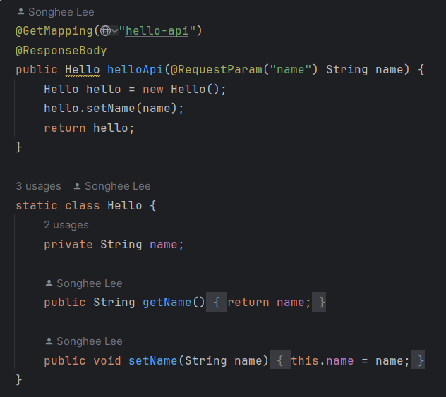 [springframework] 정적 컨텐츠 Mvc와 템플릿 엔진 Api