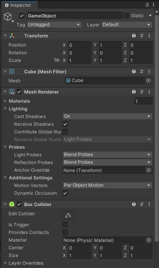 유니티 게임 오브젝트란? unity GameObject