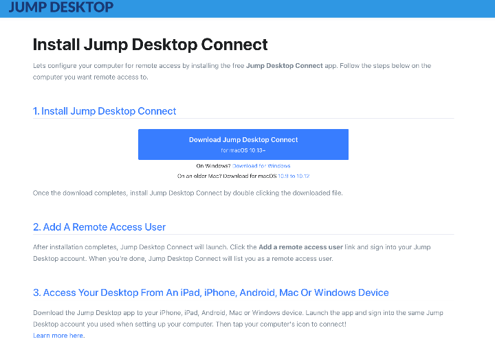 [원격 지원 추천]점프데스크탑 맥, 윈도우 모두 가능 | Jump Desktop Connect 사용법 안내