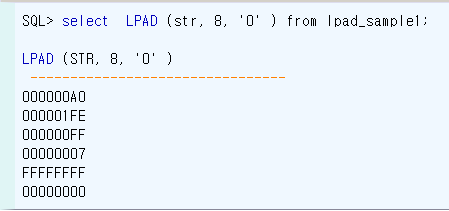 [Oracle] LPAD 함수 사용법 및 예시