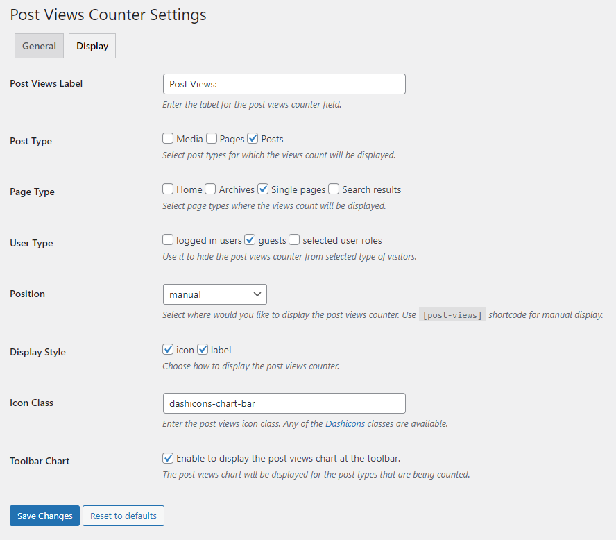 워드프레스 글의 조회수를 보여주는 'Post Views Counter' 플러그인