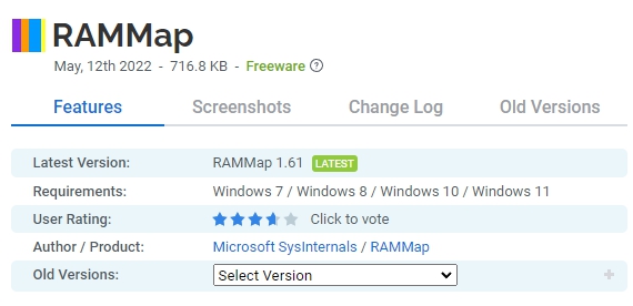 RAMMap 무료 다운로드