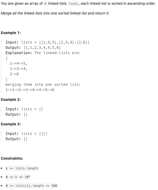 Leetcode Merge K Sorted Lists Java Dev Diaries 1133