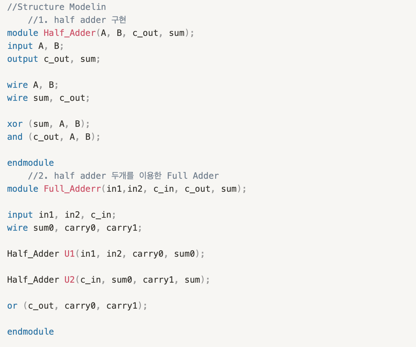[Verilog(베릴로그)] Module : 1-bit Full Adder