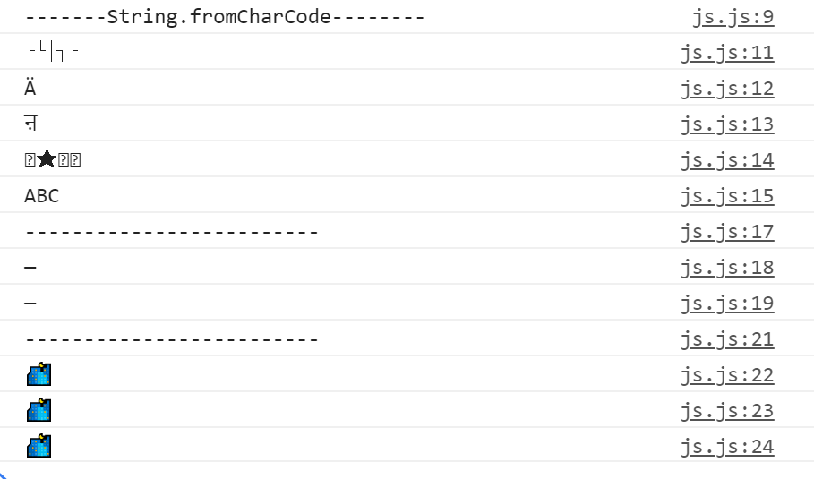 JavaScript 자바스크립트 String.fromCharCode() 사용법 , 예제 String.fromCodePoint와 차이점