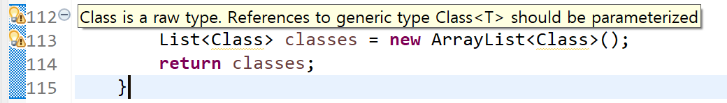 Class is a raw type. References to generic type Class should be ...