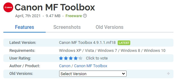 Canon MF Toolbox 무료 다운로드