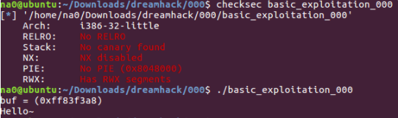 [dreamhack] basic_exploitation_000 wirteup