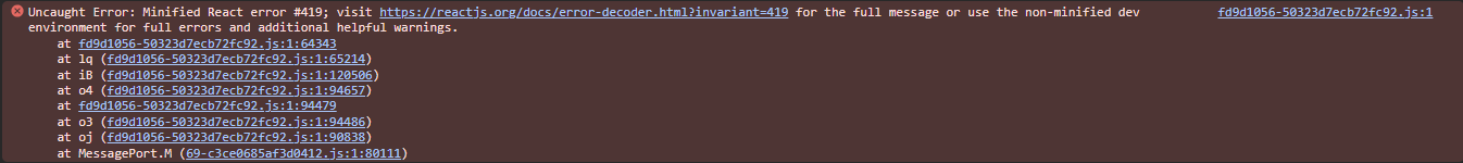 [Nextjs] Minified React error #419 에러 :: FE_MK