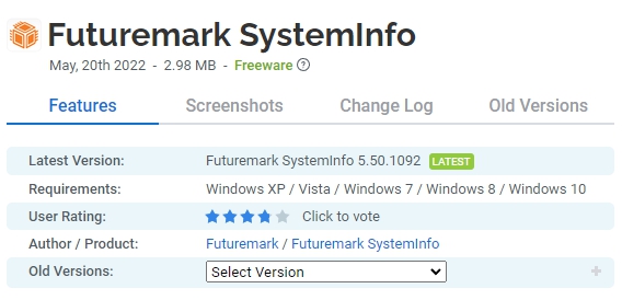 Futuremark SystemInfo 무료 다운로드