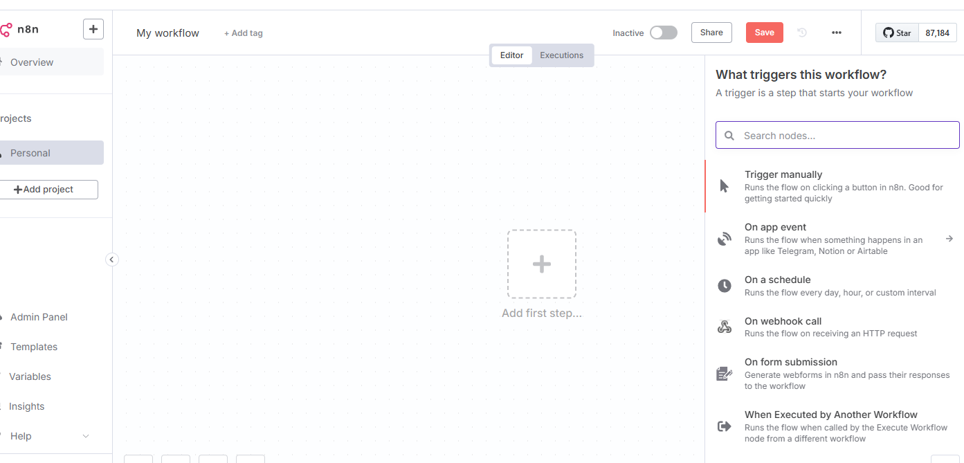 n8n 사용법 총정리 :설명, github, 가이드, 설치 까지